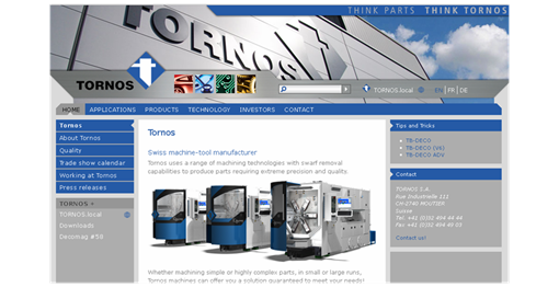 Tornos unveils a new website